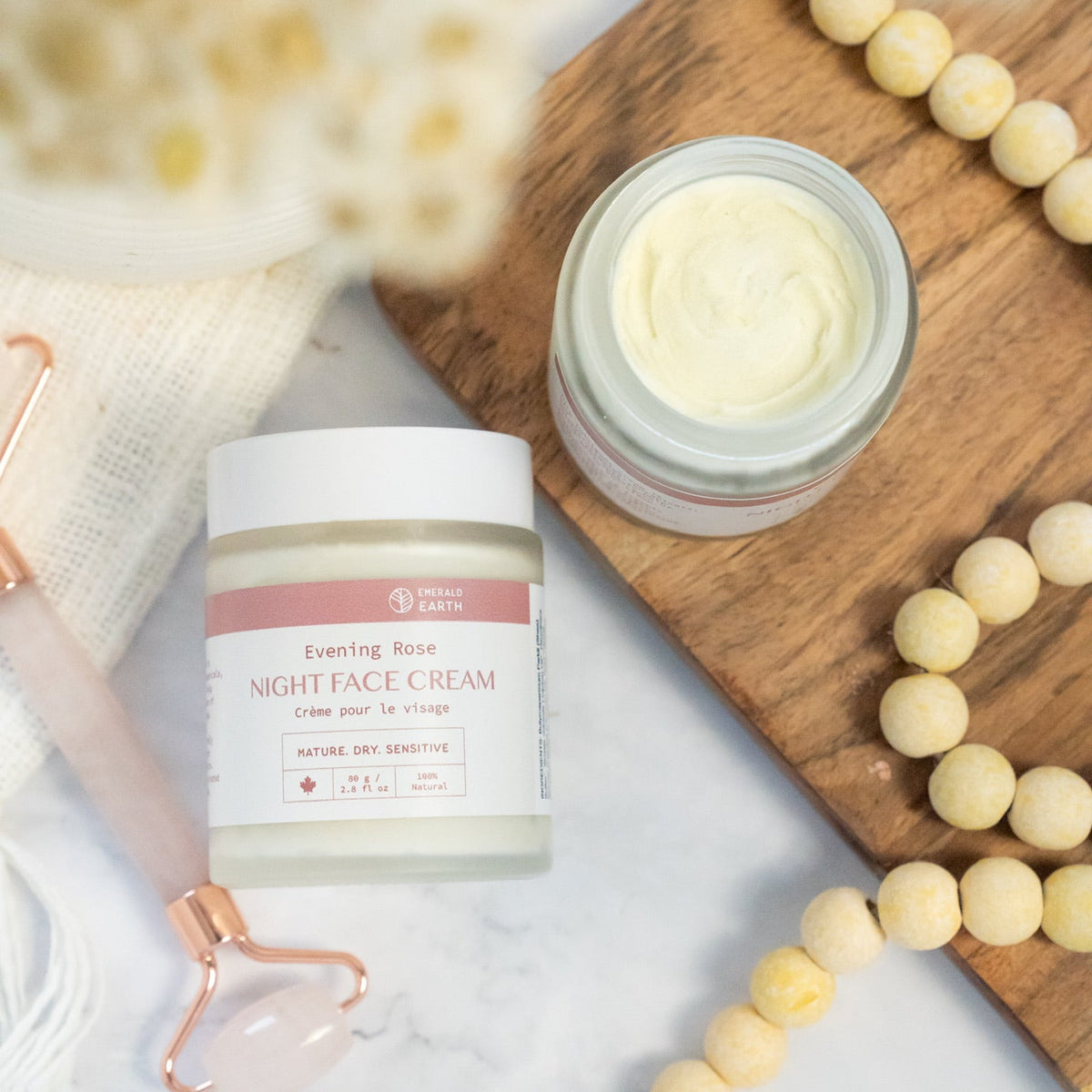 Evening Rose Facial Cream : Anti-Ageing Night Cream – Emerald Earth ...